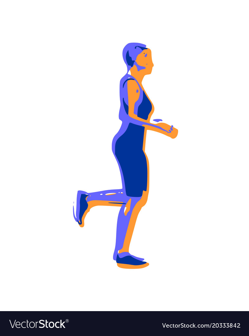 Running lady silhouette Royalty Free Vector Image