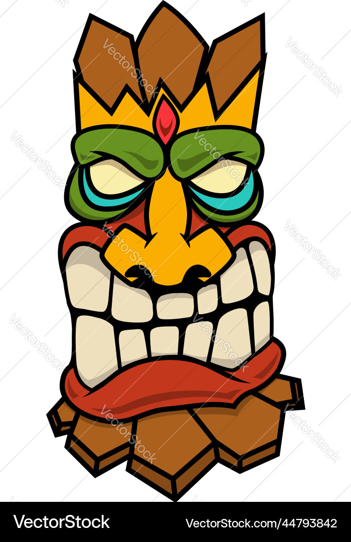 Tiki idol design element for poster card banner Vector Image