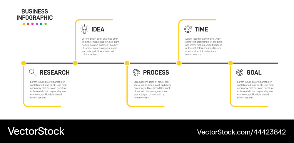 Vertical infographic design with icons and 5 Vector Image