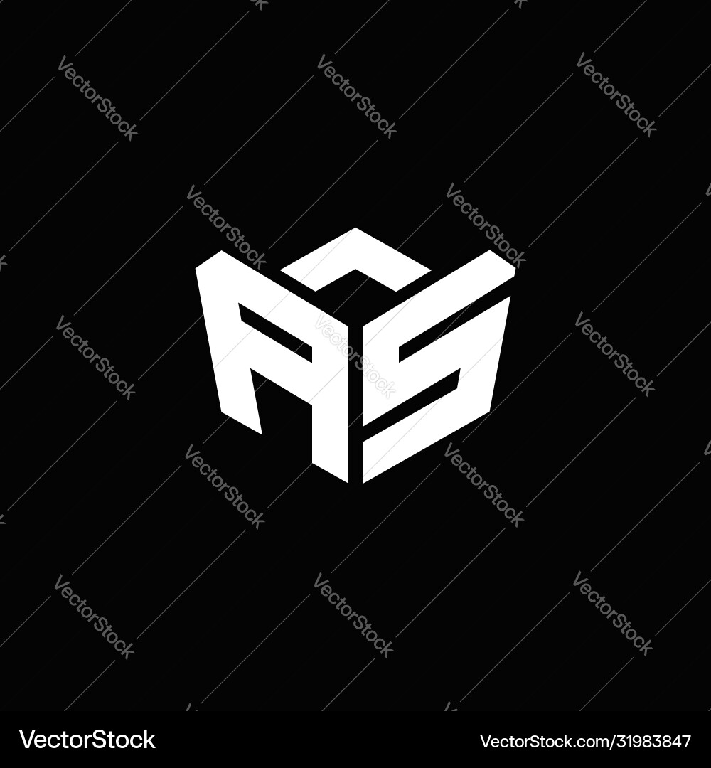 As logo monogram with emblem style ribbon design Vector Image