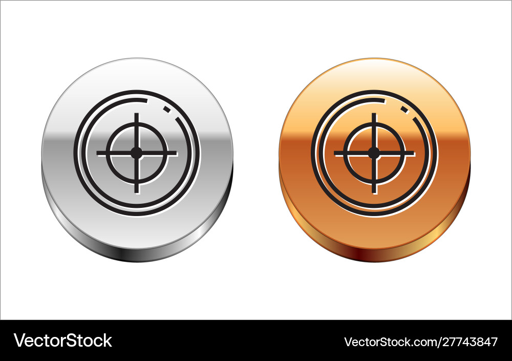 Black line target sport for shooting competition Vector Image