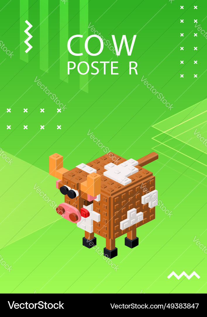Cow poster for print and design Royalty Free Vector Image