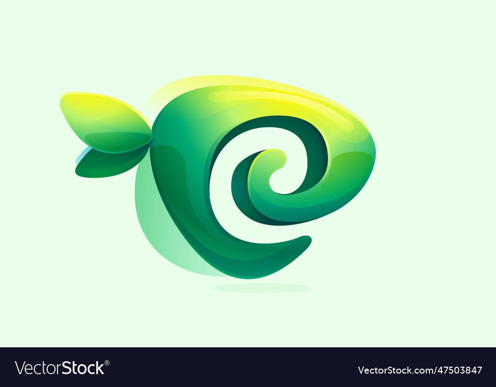 Environment friendly e letter initial 3d Vector Image