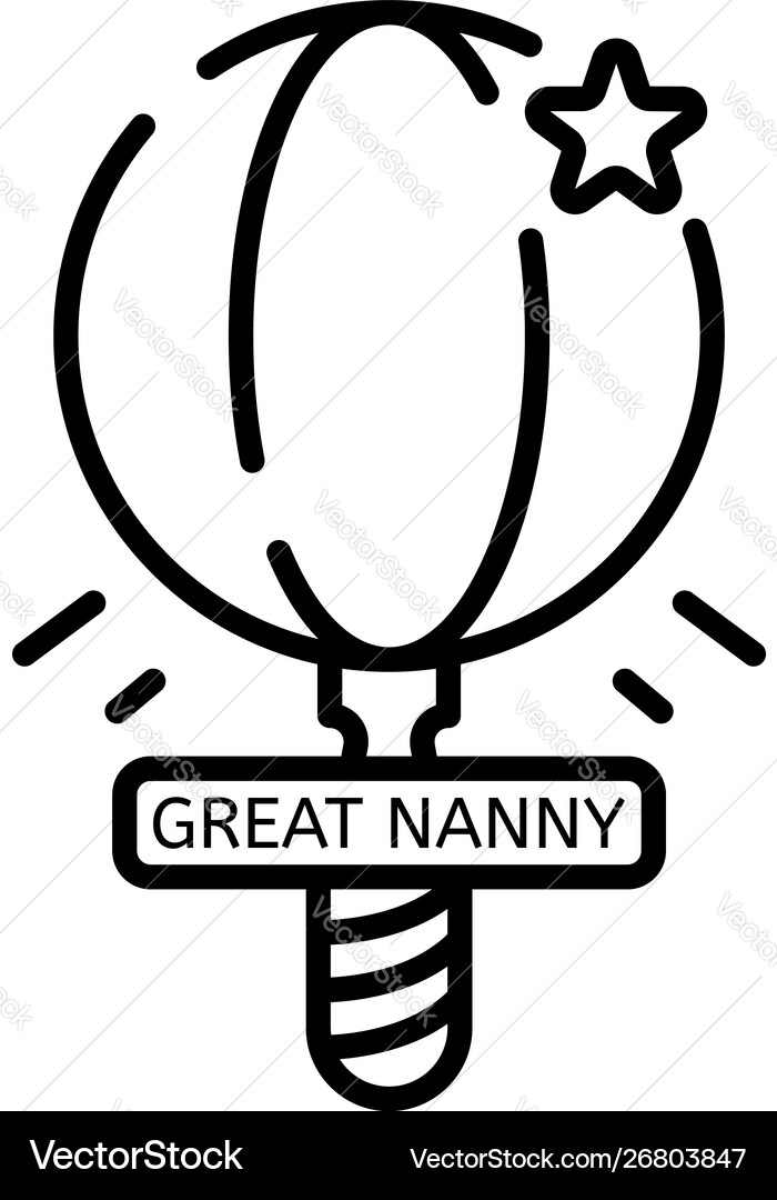 Great nanny icon outline style Royalty Free Vector Image