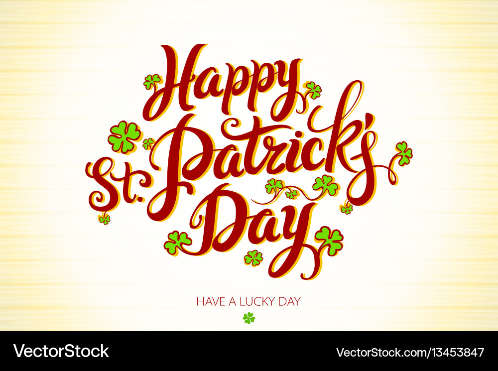 Green happy saint patricks day design lettering Vector Image