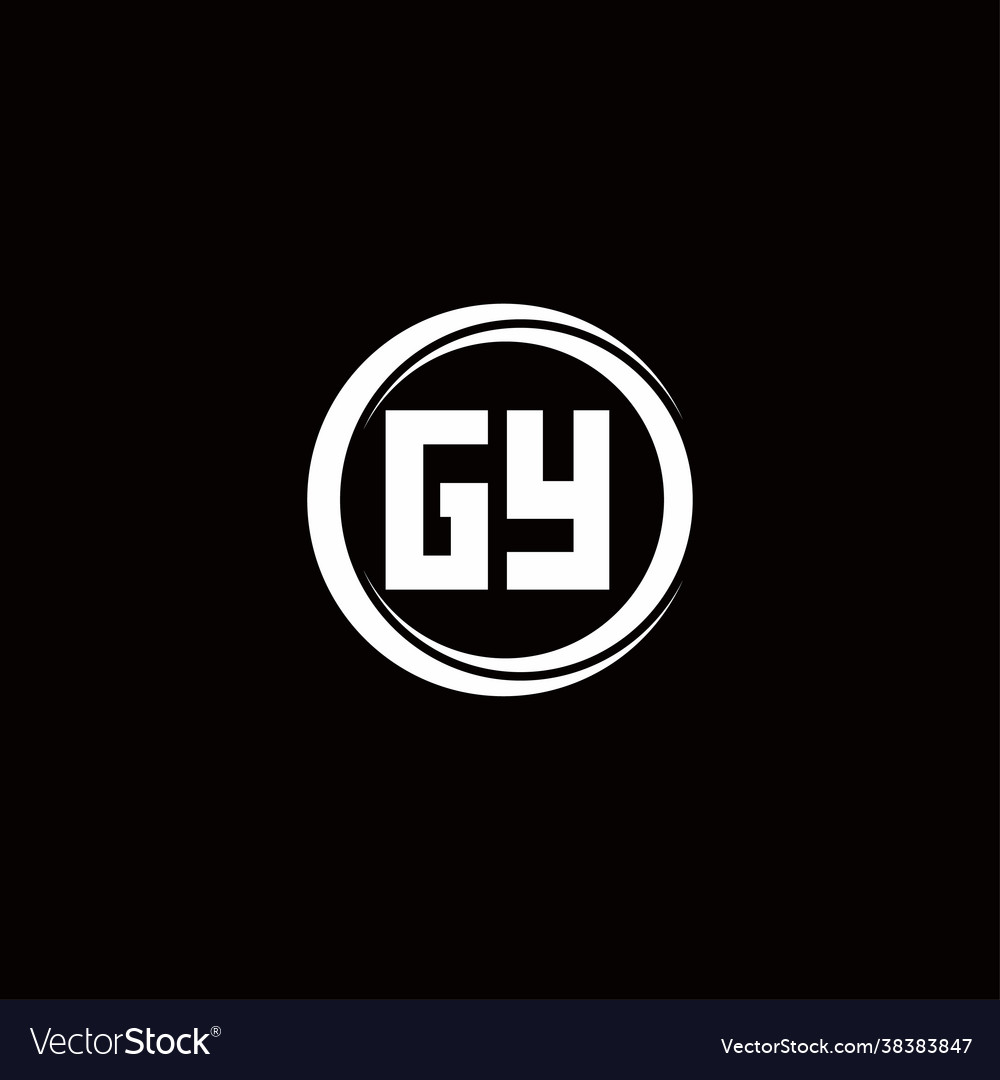 Gy logo initial letter monogram with circle slice Vector Image