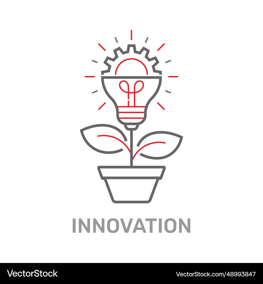 Lightbulb like a plant with cogwheel idea Vector Image