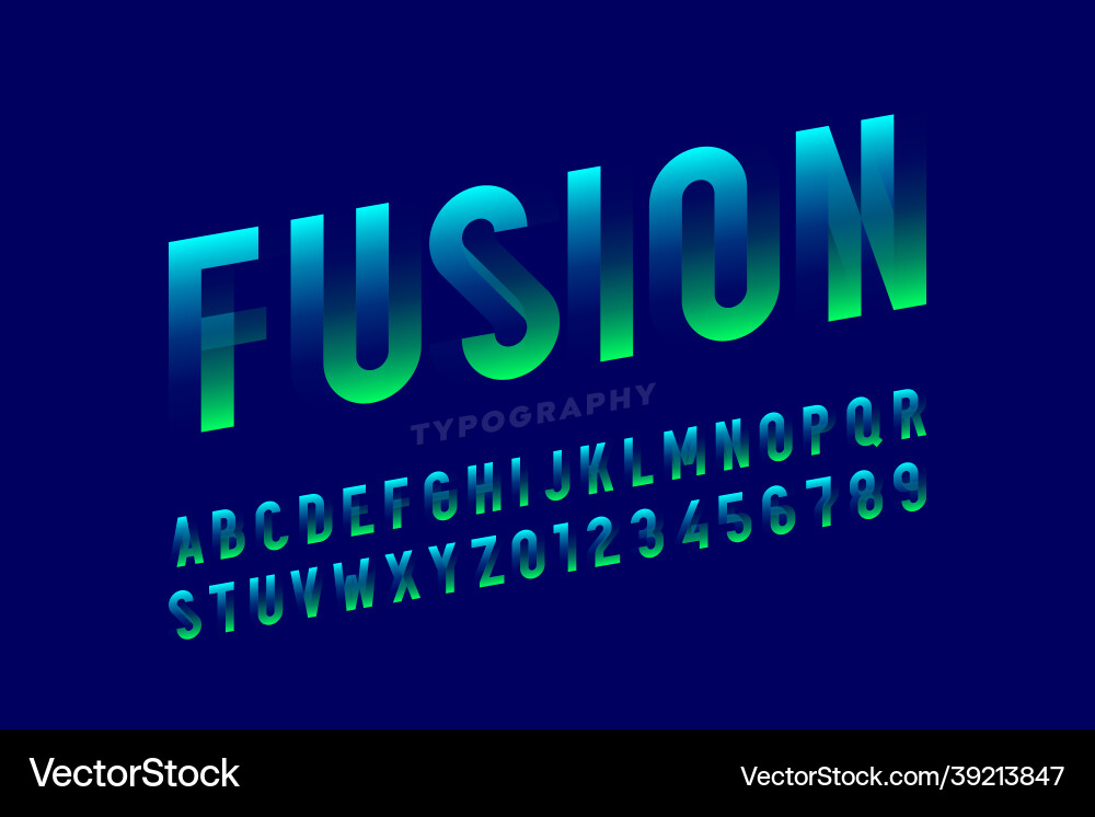 Modern fusion style font design Royalty Free Vector Image