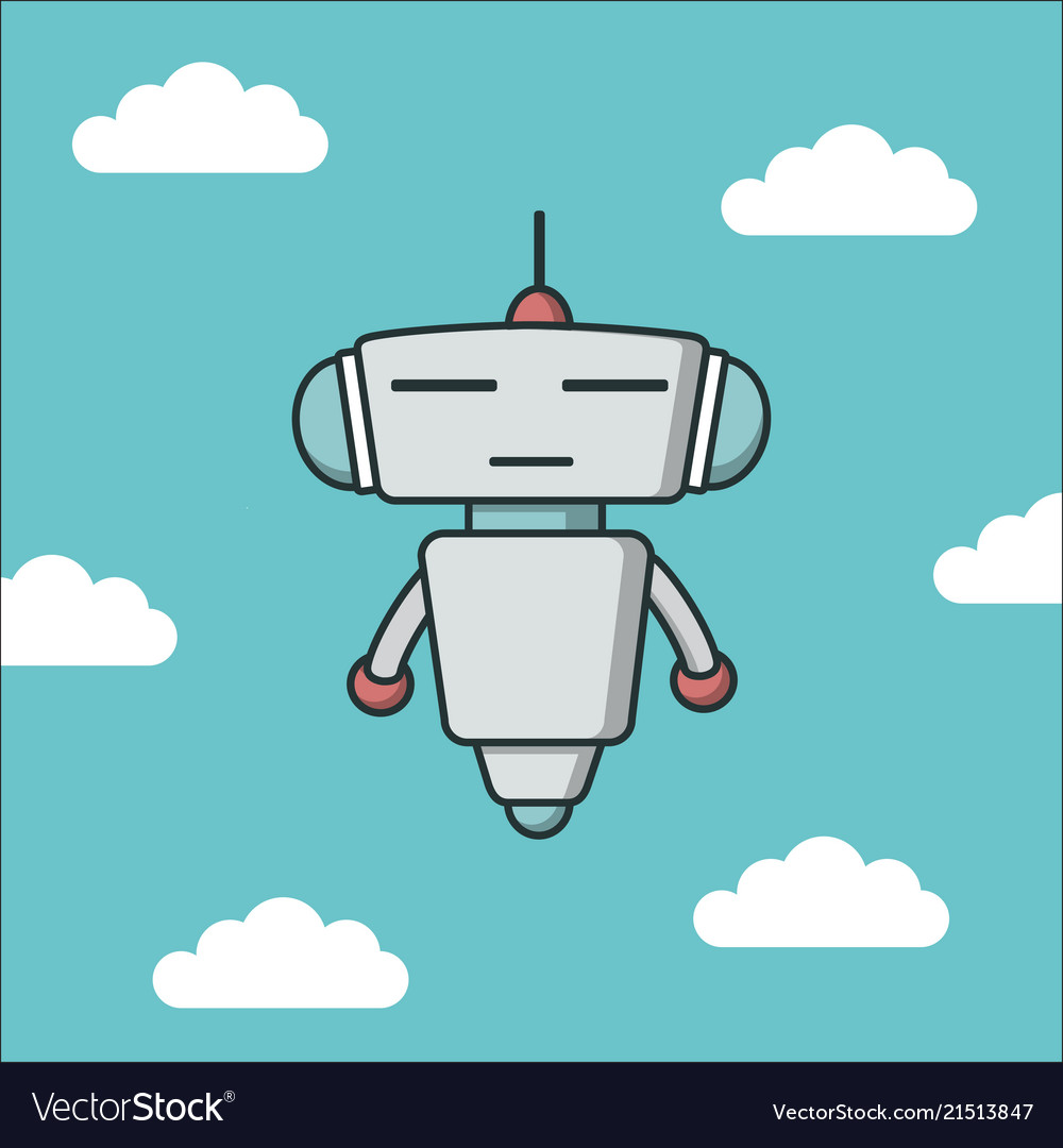Robot flat icon Royalty Free Vector Image - VectorStock