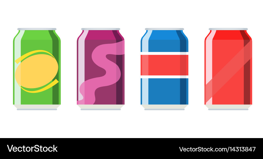 Soda aluminium can set icon Royalty Free Vector Image