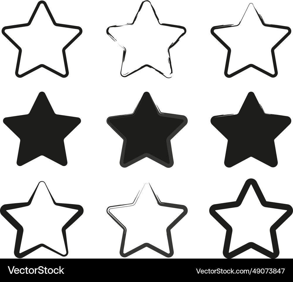 Stars icons set eps 10 Royalty Free Vector Image