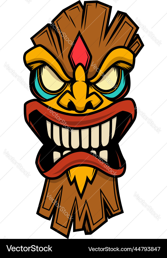 Tiki idol design element for poster card banner Vector Image
