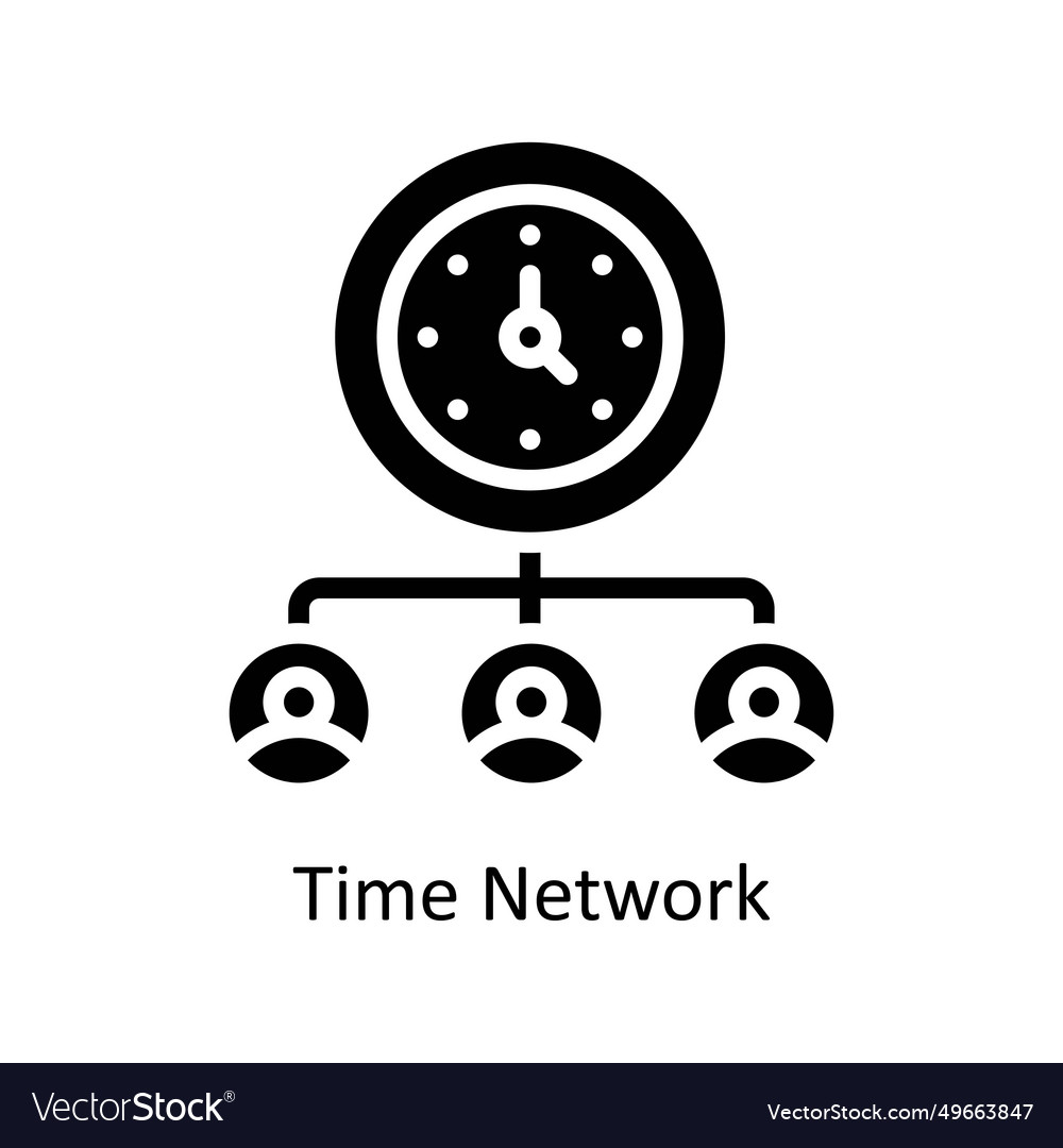 Time network solid icon design Royalty Free Vector Image