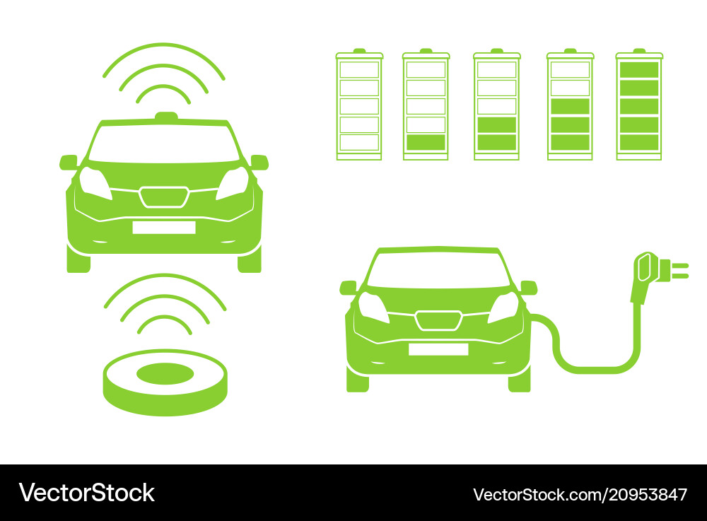 Wireless car charging station symbol electric Vector Image
