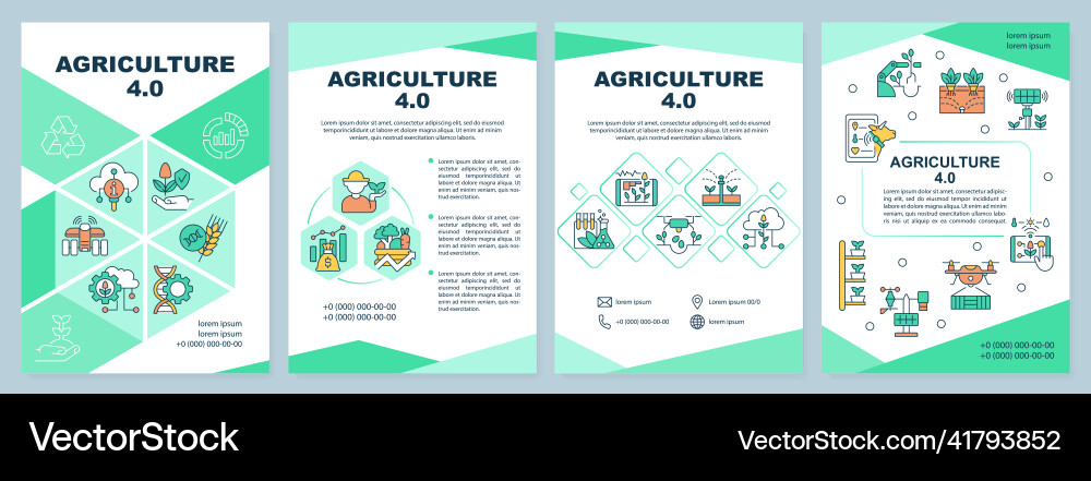 Agriculture innovation green brochure template Vector Image