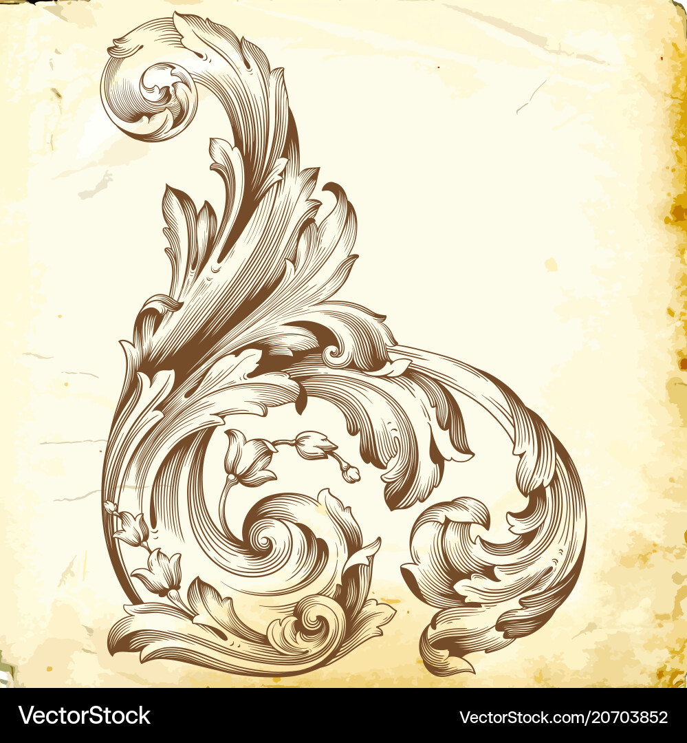 Baroque of vintage elements for design Royalty Free Vector