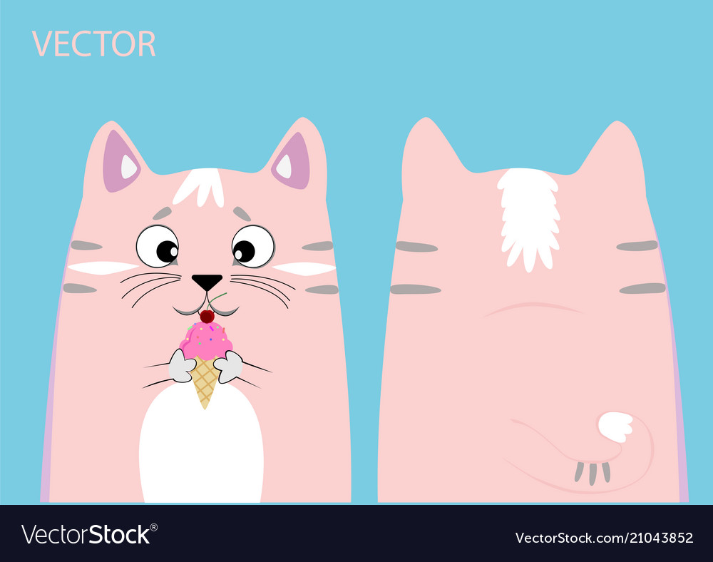 Cat with ice cream Royalty Free Vector Image - VectorStock
