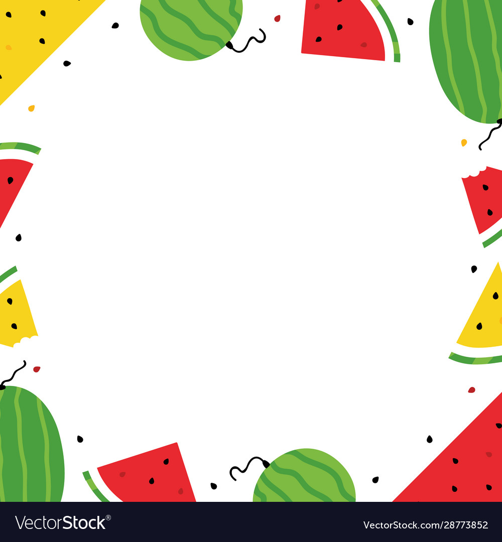 Frame card template with watermelon slices Vector Image