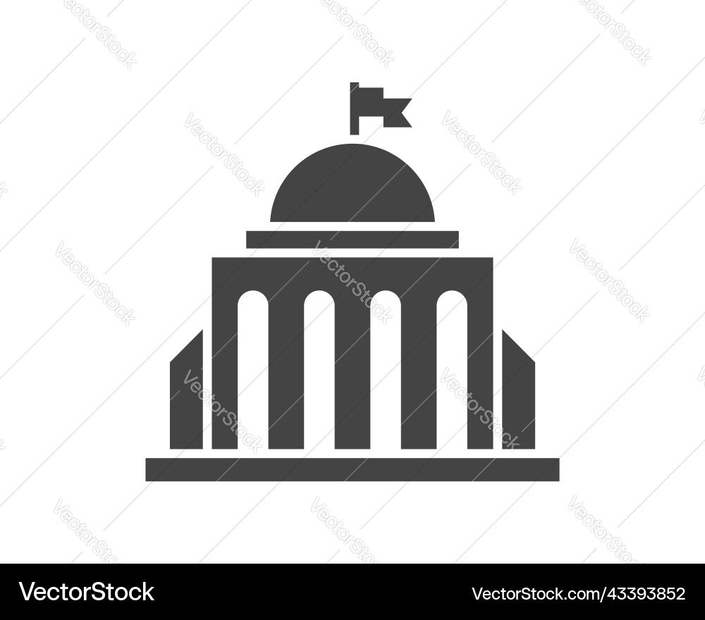 Government icon building construction symbol Vector Image