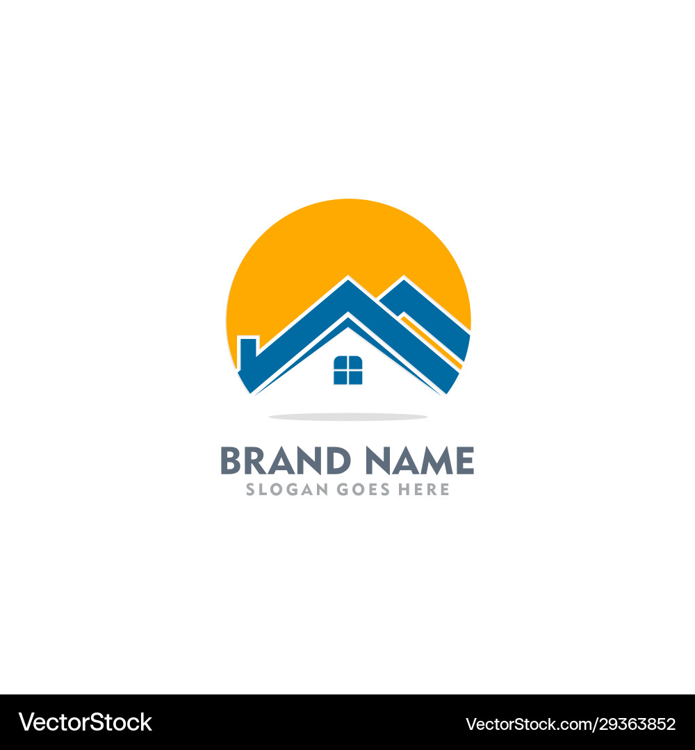 Home realty agent company logo Royalty Free Vector Image