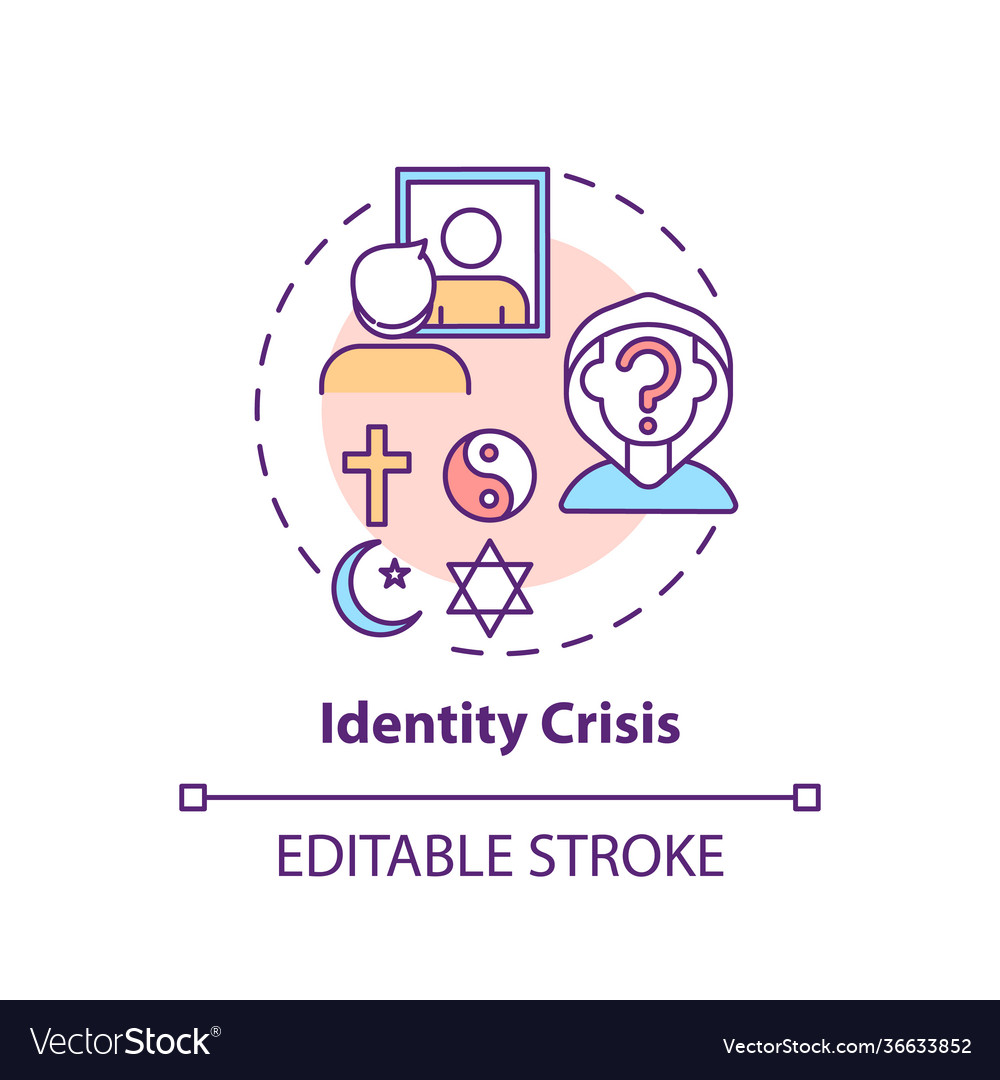 Identity crisis concept icon Royalty Free Vector Image