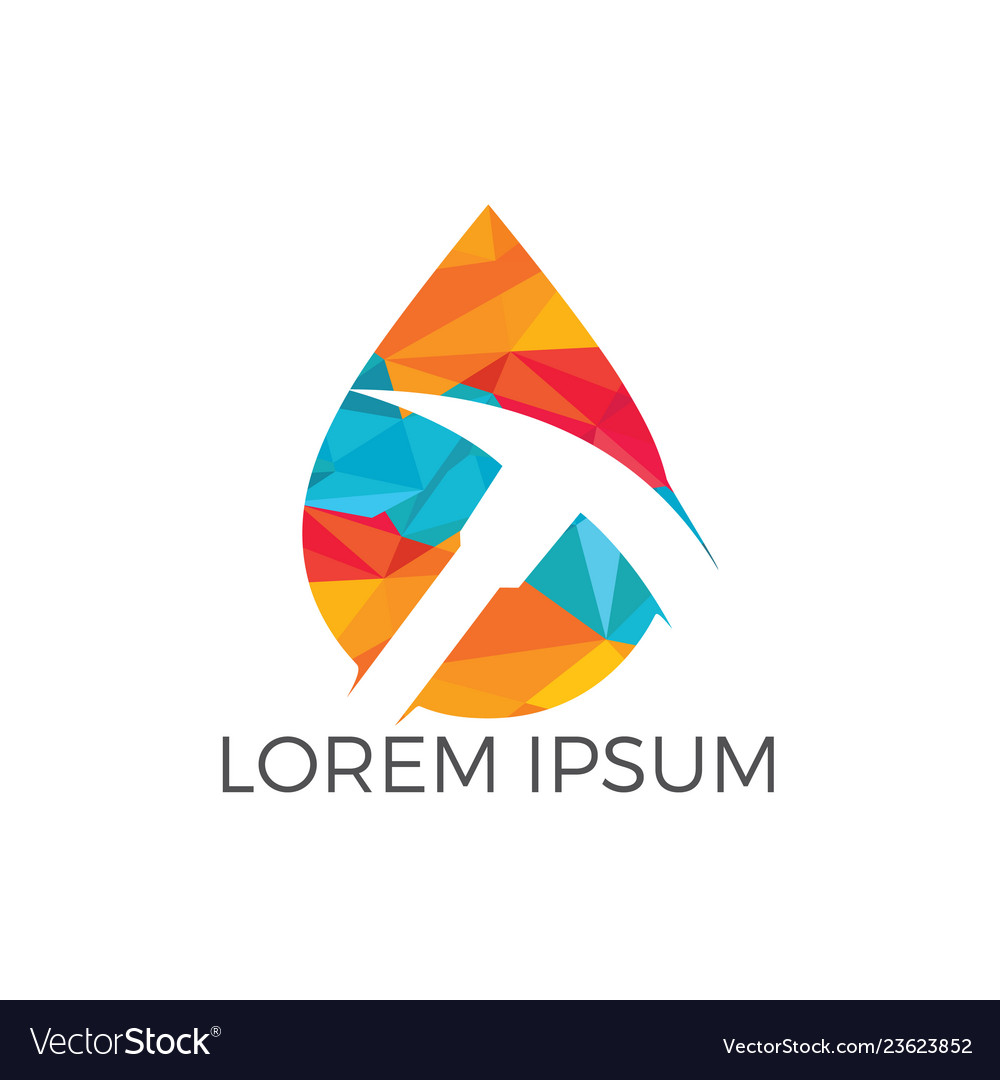 Mining engineering solution logo design Royalty Free Vector