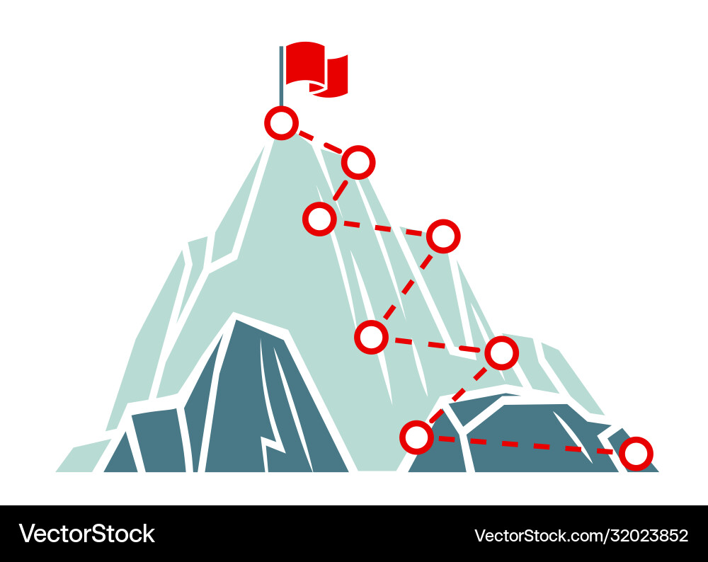 Mountain climb path business success concept Vector Image