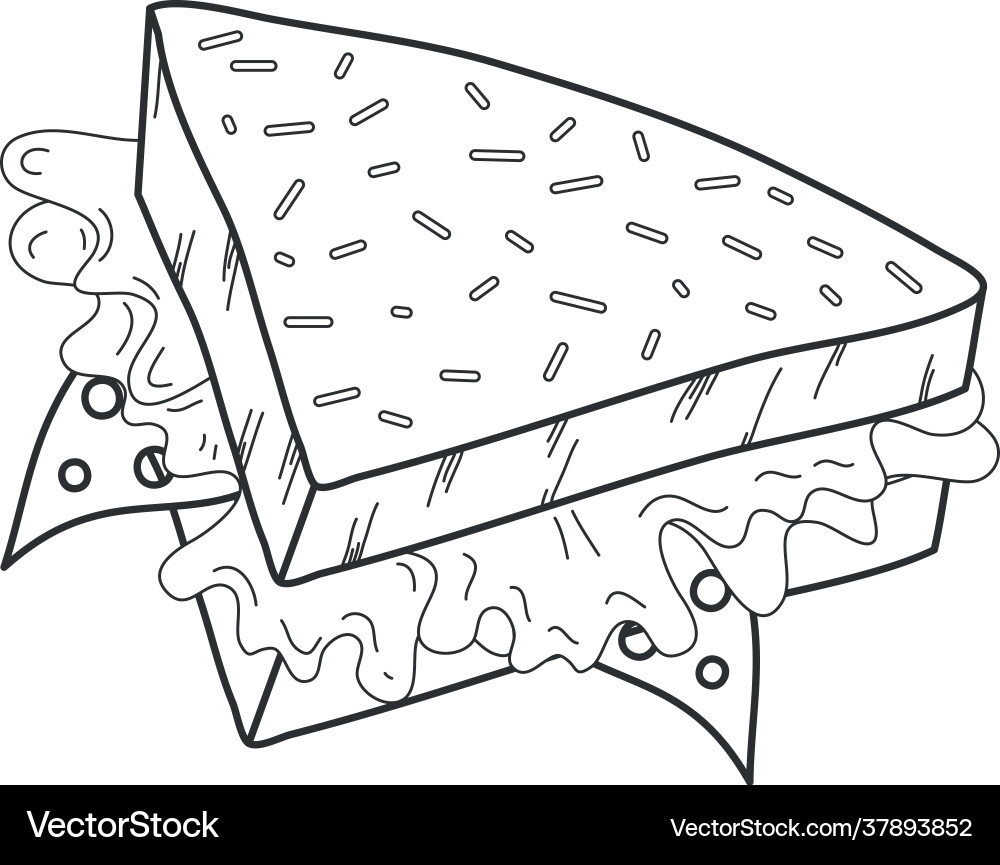 Sandwich one line food Royalty Free Vector Image