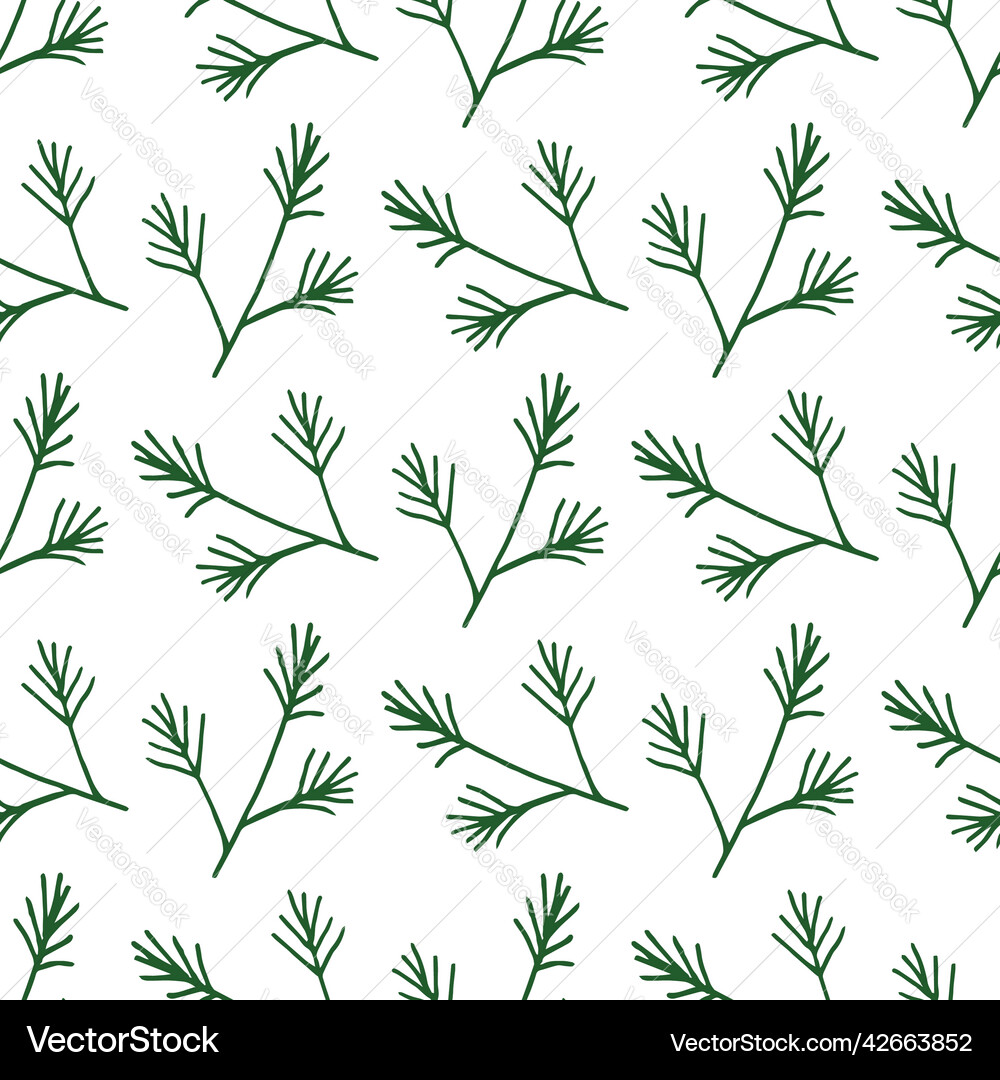 Seamless pattern with simple pine branches Vector Image