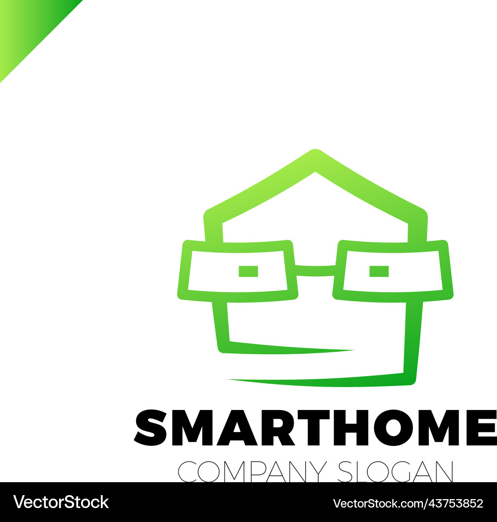 Smart home logo design template head with glass Vector Image