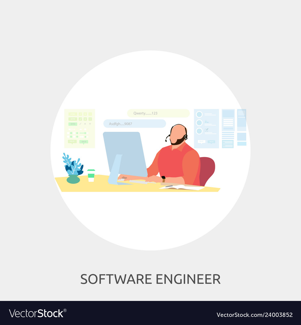 Software engineer conceptual design Royalty Free Vector