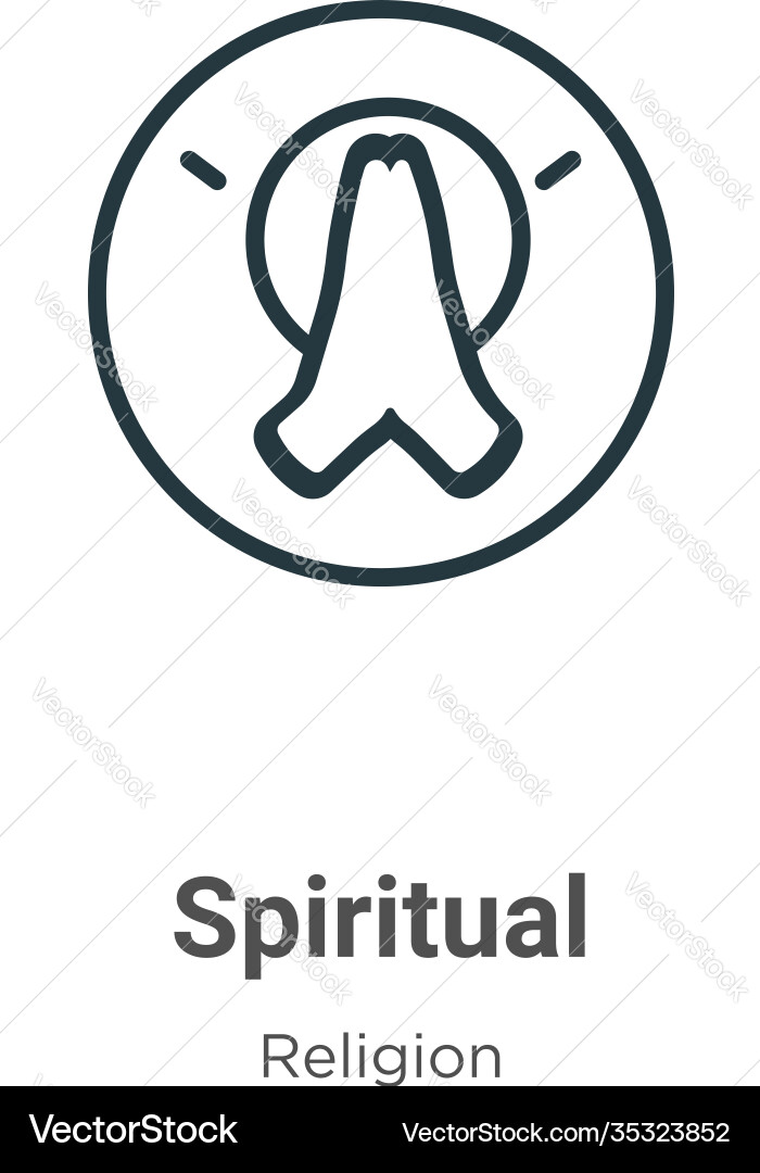 Spiritual outline icon thin line black Royalty Free Vector