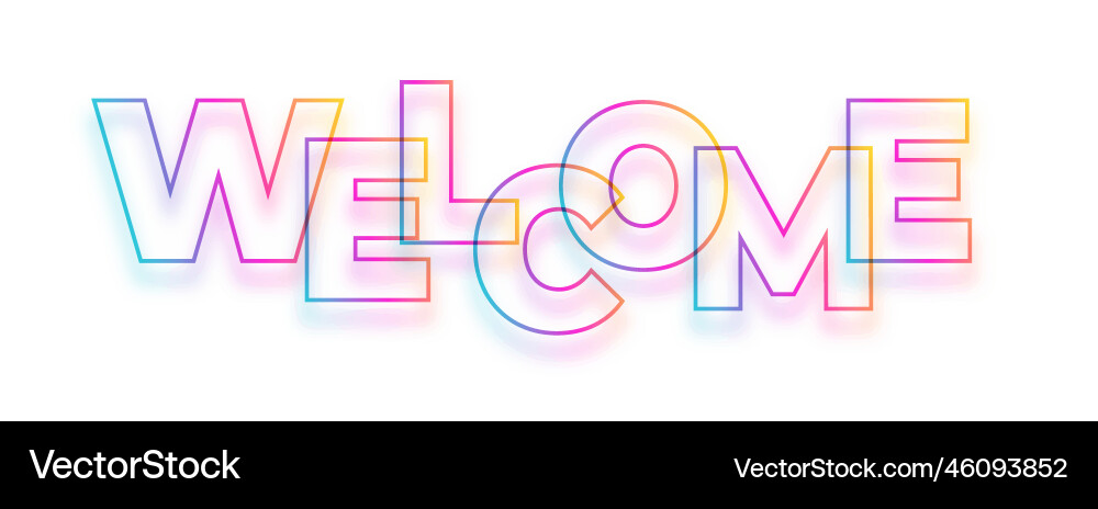 Trendy welcome text banner for event invitation Vector Image
