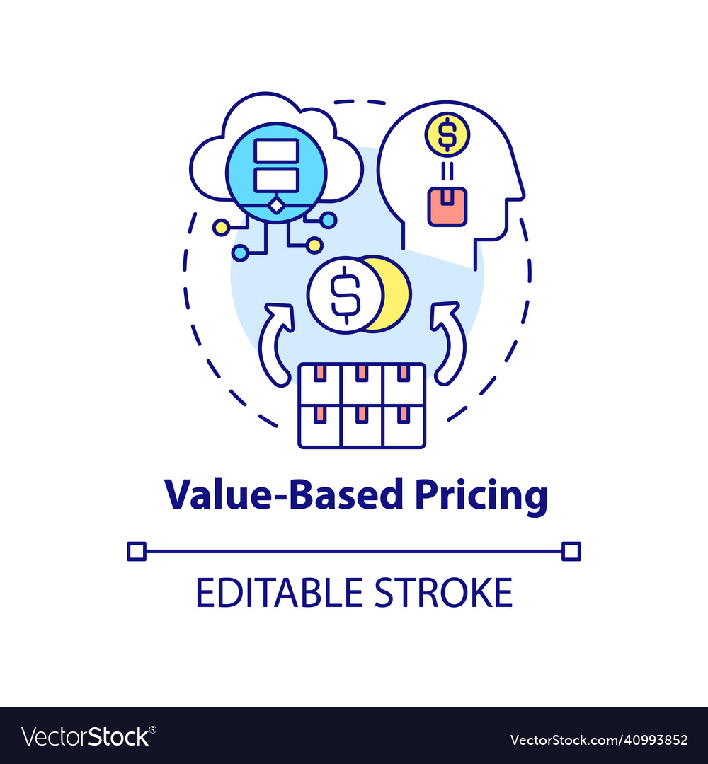 Value-based pricing concept icon Royalty Free Vector Image