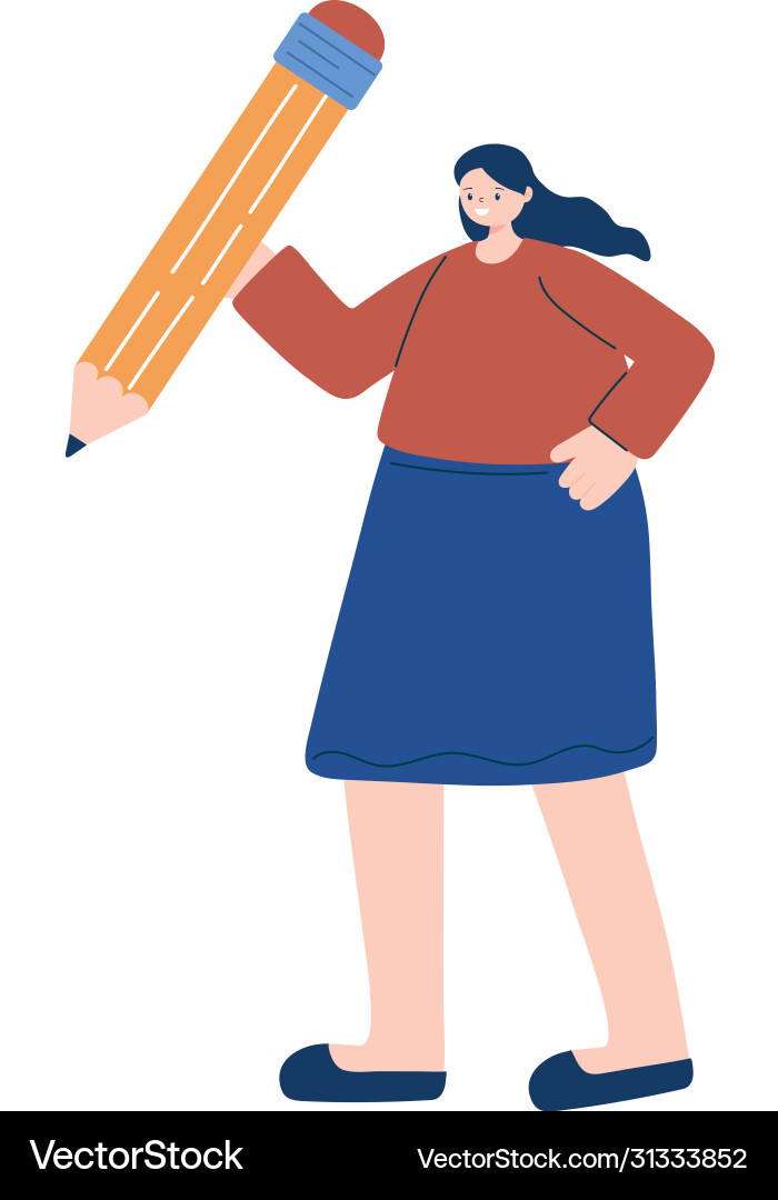 Woman with pencil tool design Royalty Free Vector Image