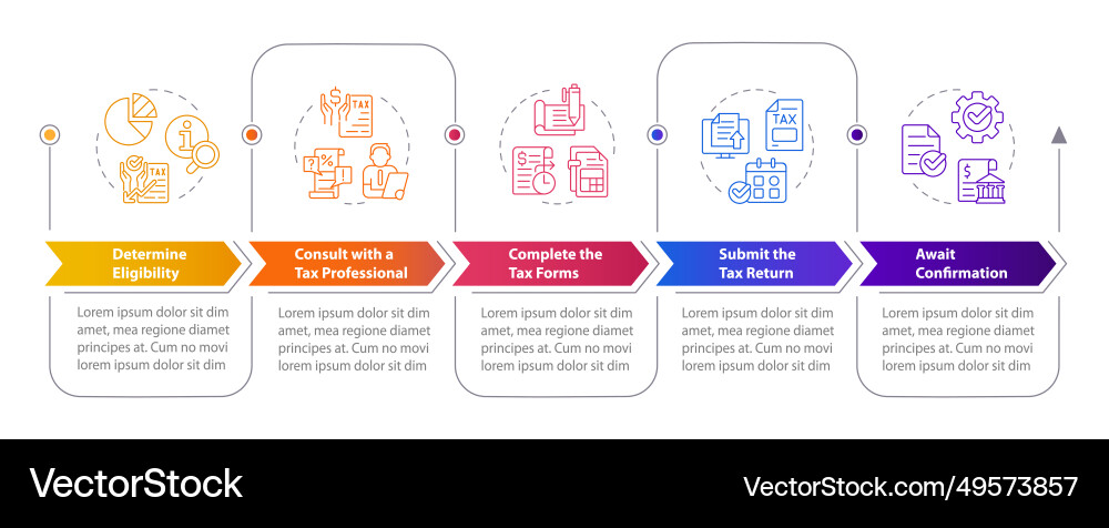 Apply for tax credits rectangle infographic Vector Image