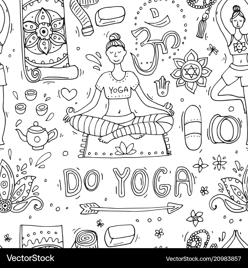 Beautiful hand drawn do yoga Royalty Free Vector Image