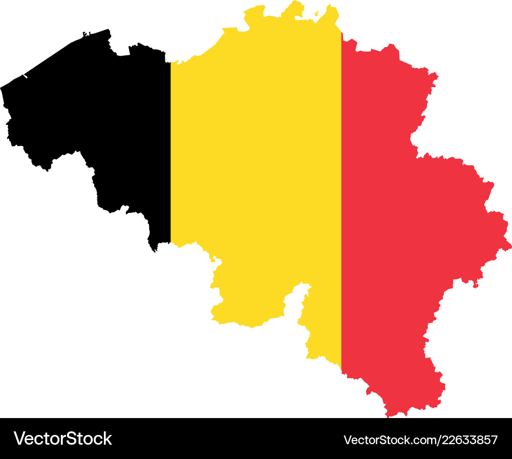 Belgium map with the official flag Royalty Free Vector Image