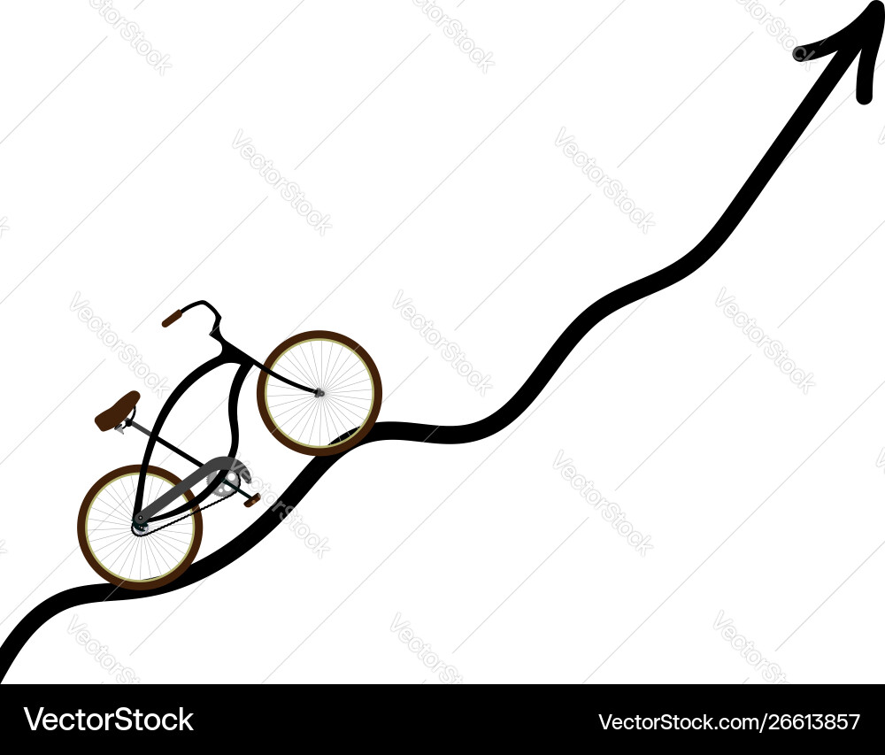 Bike rides on track Royalty Free Vector Image - VectorStock