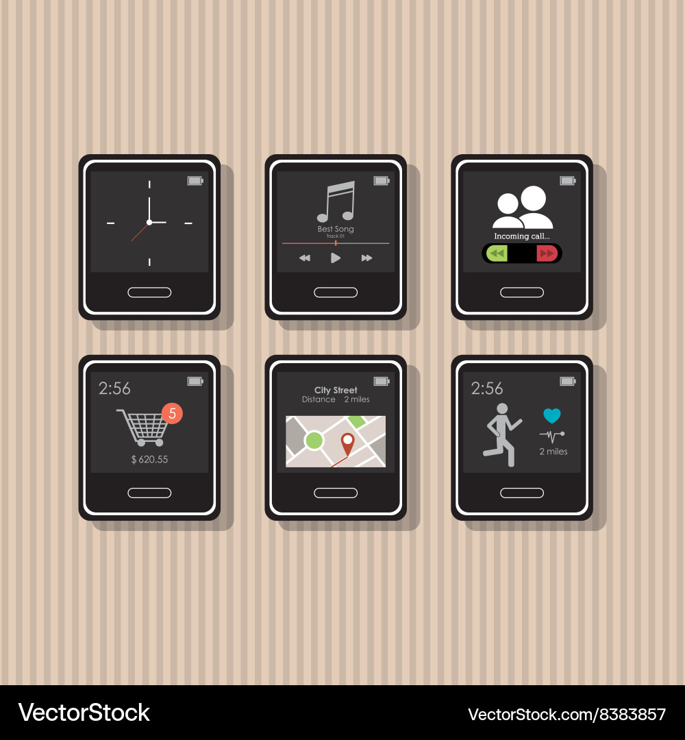 Icon of smart watch design Royalty Free Vector Image