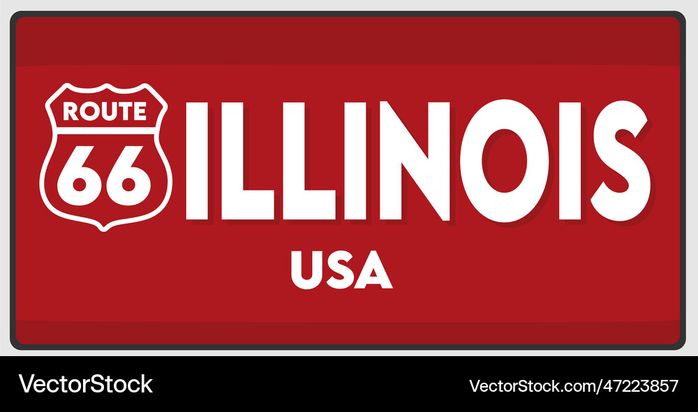Illinois usa route 66 Royalty Free Vector Image