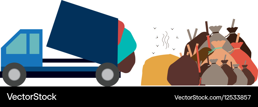 Isolated trash truck design Royalty Free Vector Image