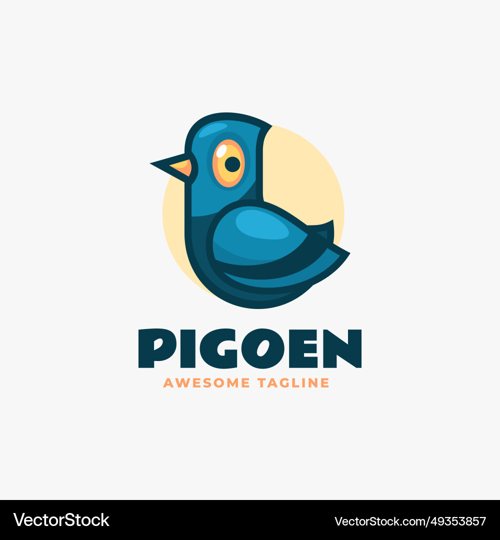 Logo pigeon simple mascot style Royalty Free Vector Image