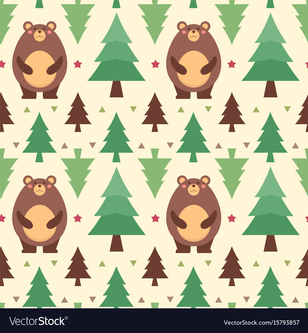 Seamless pattern bear Royalty Free Vector Image