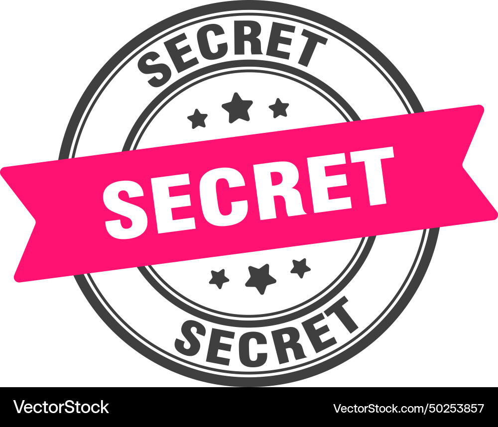 Secret stamp label on transparent Royalty Free Vector Image