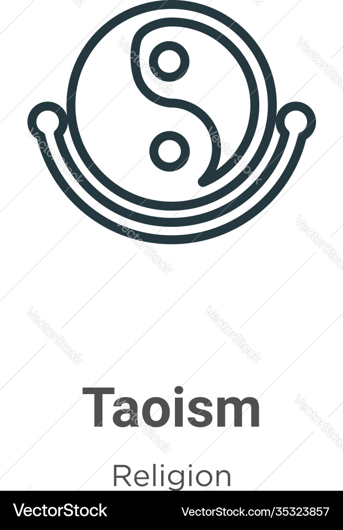 Taoism outline icon thin line black icon Vector Image