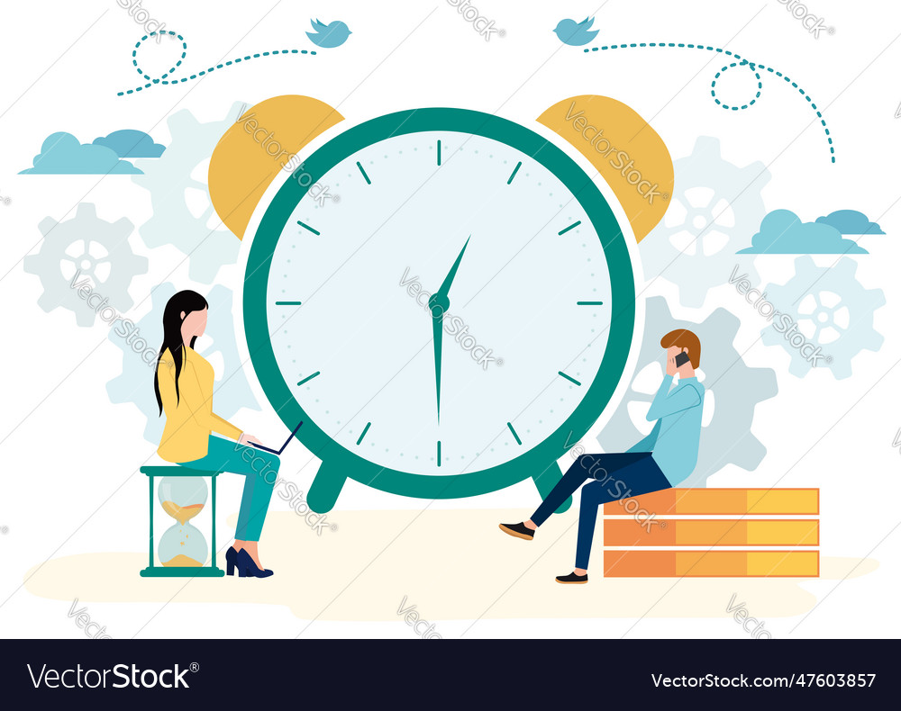 Time management control flat Royalty Free Vector Image