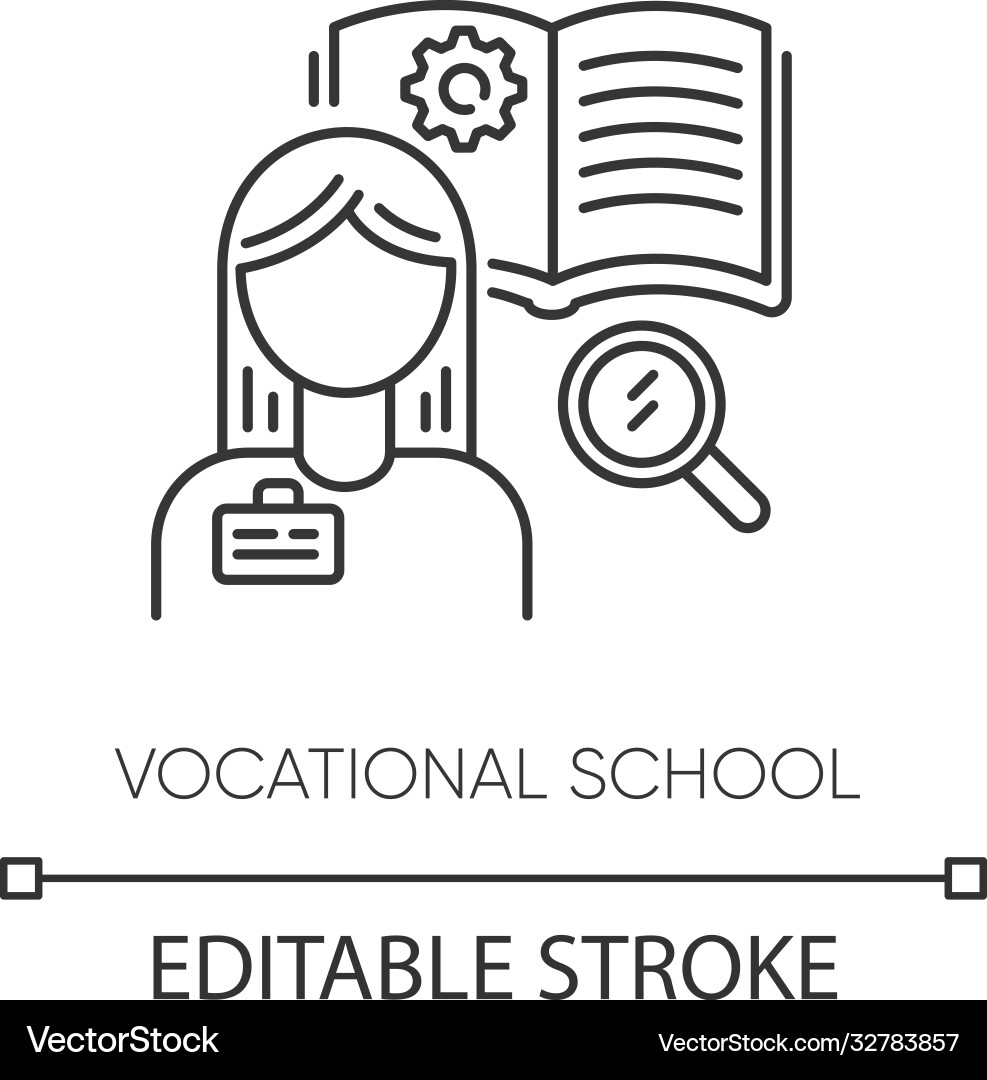 Vocational school pixel perfect linear icon Vector Image