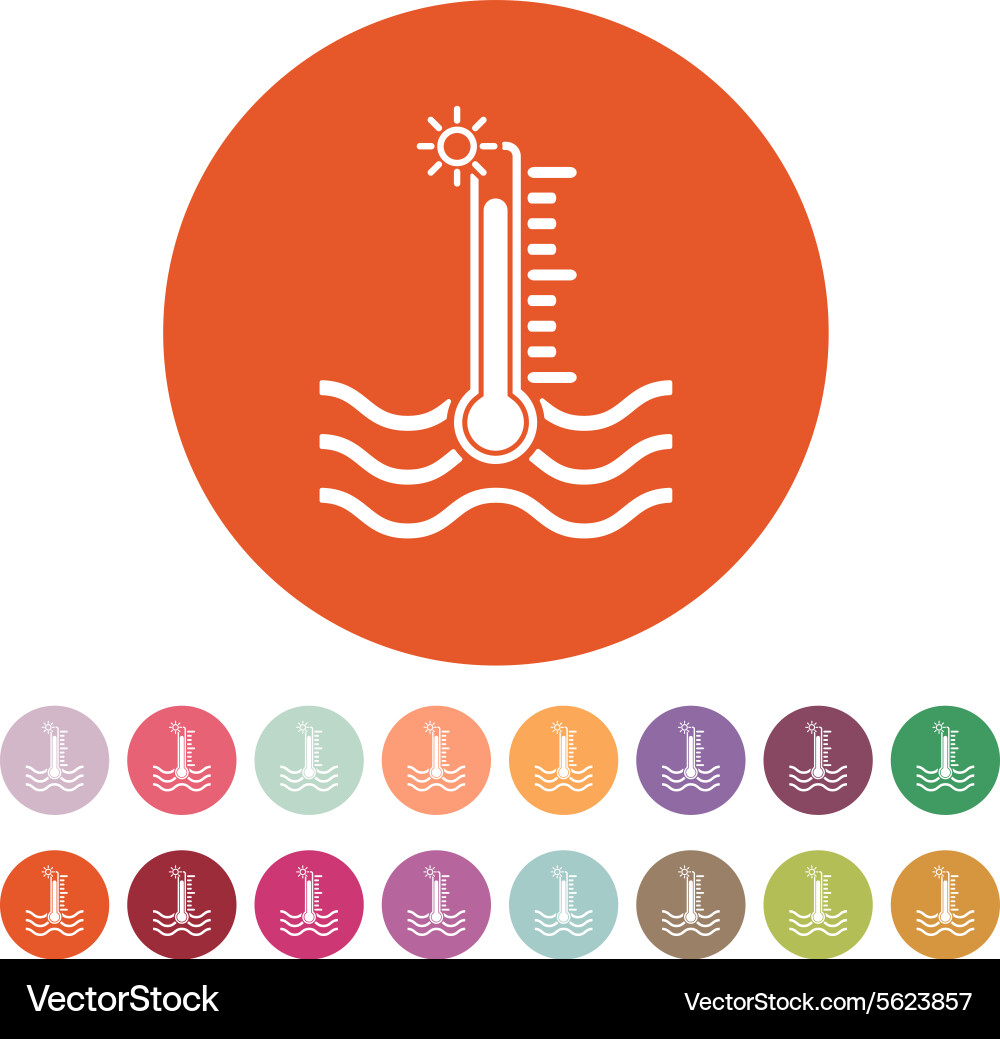 Warm water temperature icon hot liquid symbol Vector Image