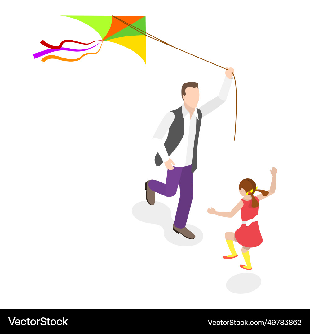 3d isometric flat of father Royalty Free Vector Image